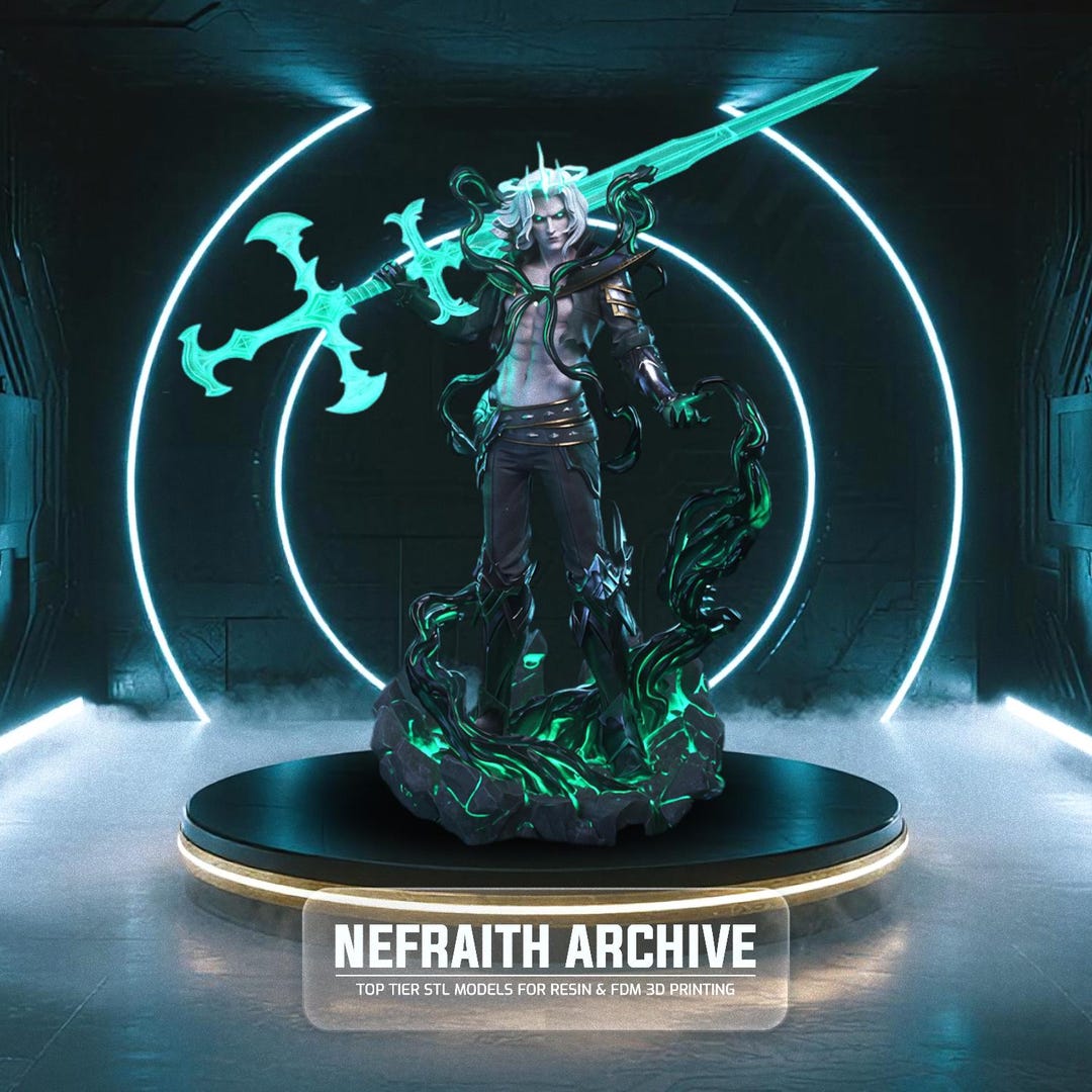 Dark Necromancer 3D STL Print File | Gothic Warrior Statue | Shadow ...