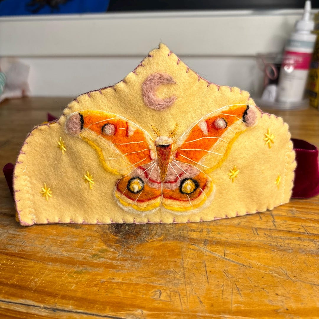 Emperor Gum Moth Felt Crown, Waldorf Inspired, Australian Moth, Felt ...