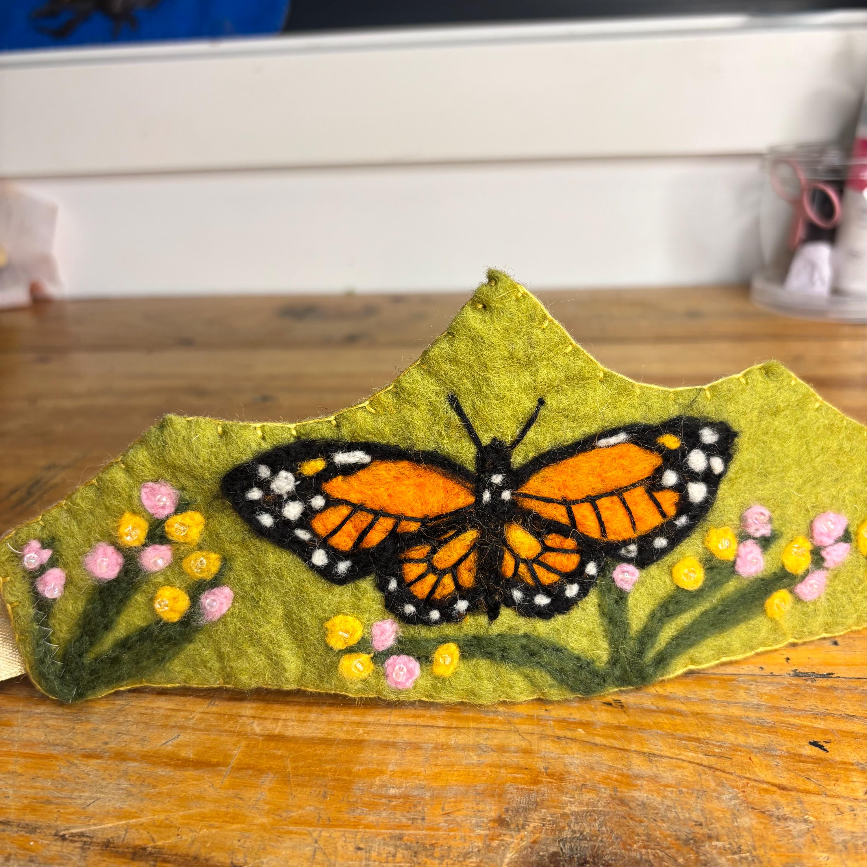 Monarch Butterfly Felt Crown, Needle Felted Handmade, Butterfly Costume ...