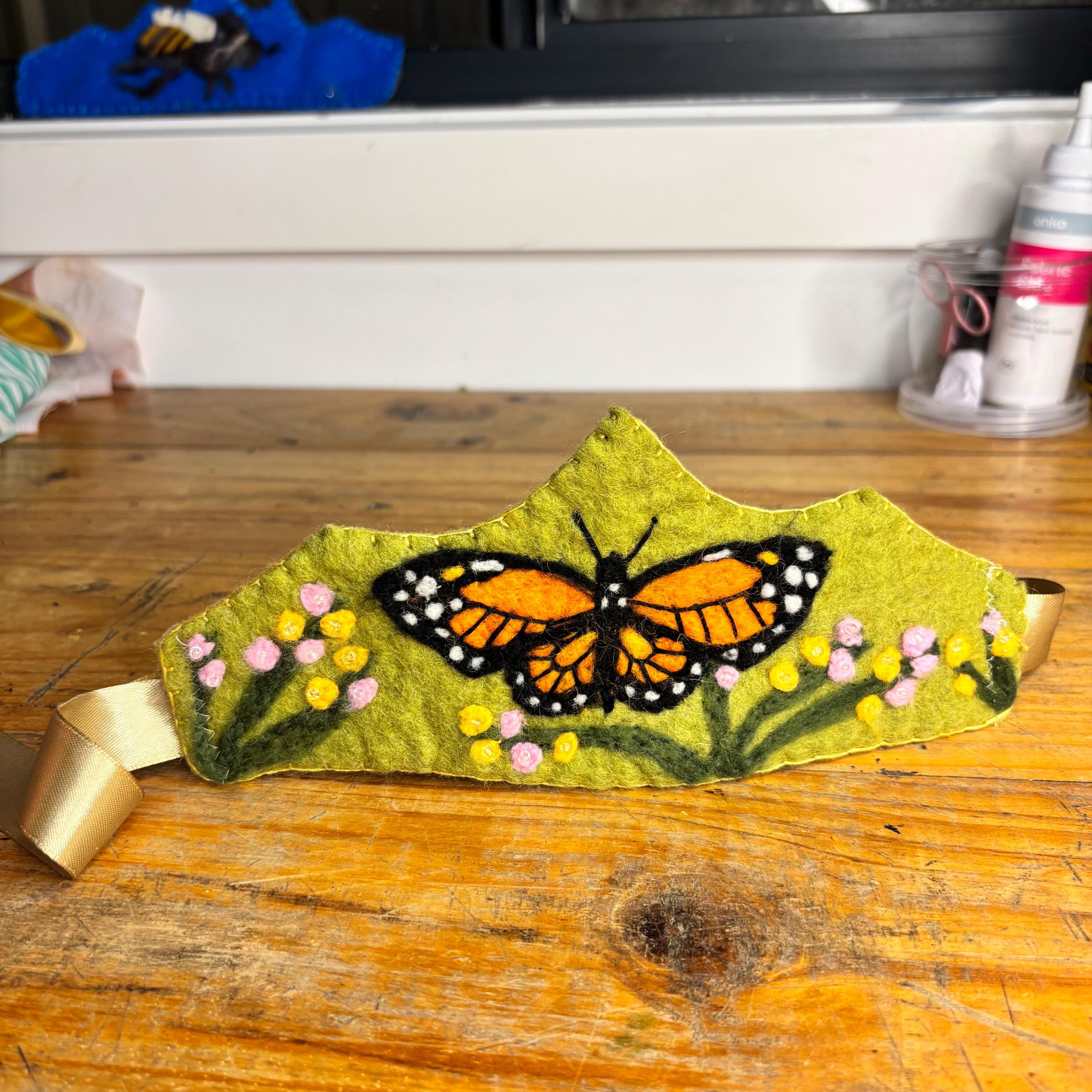 Monarch Butterfly Felt Crown, Needle Felted Handmade, Butterfly Costume ...