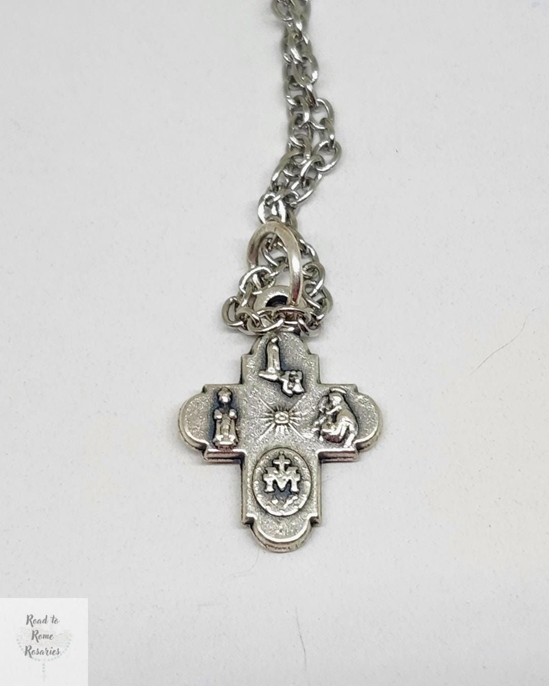 Mini Scapular Necklace – 17" Stainless Steel Chain - Etsy