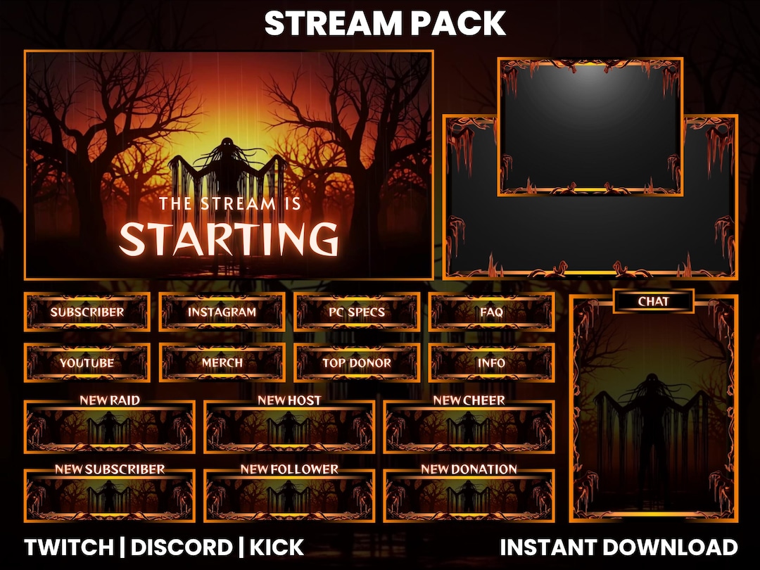 Fire Creature Stream Pack | Twitch Overlay | Horror Stream Pack ...
