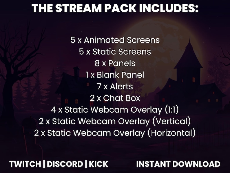 Vertical Tiktok Halloween Twitch Stream Pack | Horror (digital Download ...