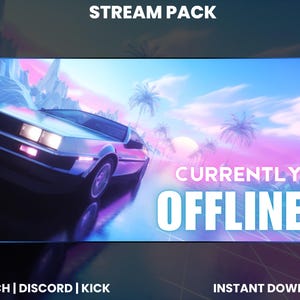 Classic Car Animated Twitch Stream Pack | Neon Pink & Blue - Etsy