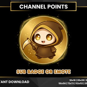 Kid Reaper Twitch Emote | Spooky Stream Sub Badge (digital Download) - Etsy