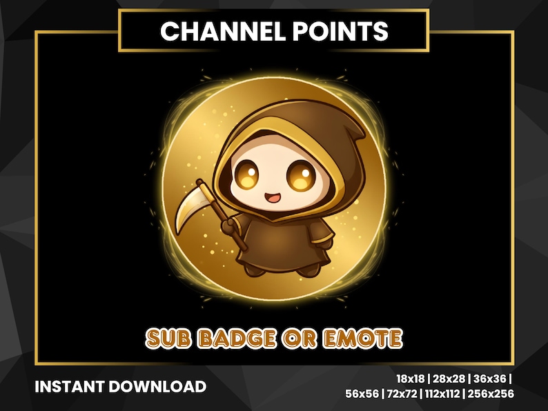 Kid Reaper Twitch Emote | Spooky Stream Sub Badge (digital Download) - Etsy