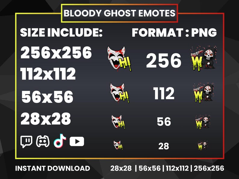 Twitch bloody Ghost Emotes | Twitch Ghost Emotes | Halloween | Spooky ...