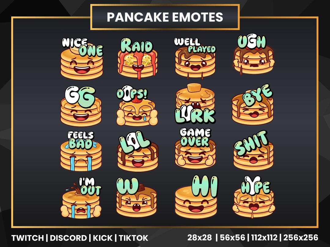 Cute Pancake Emotes Pack | Twitch, Discord, Kick (PNG) - Etsy