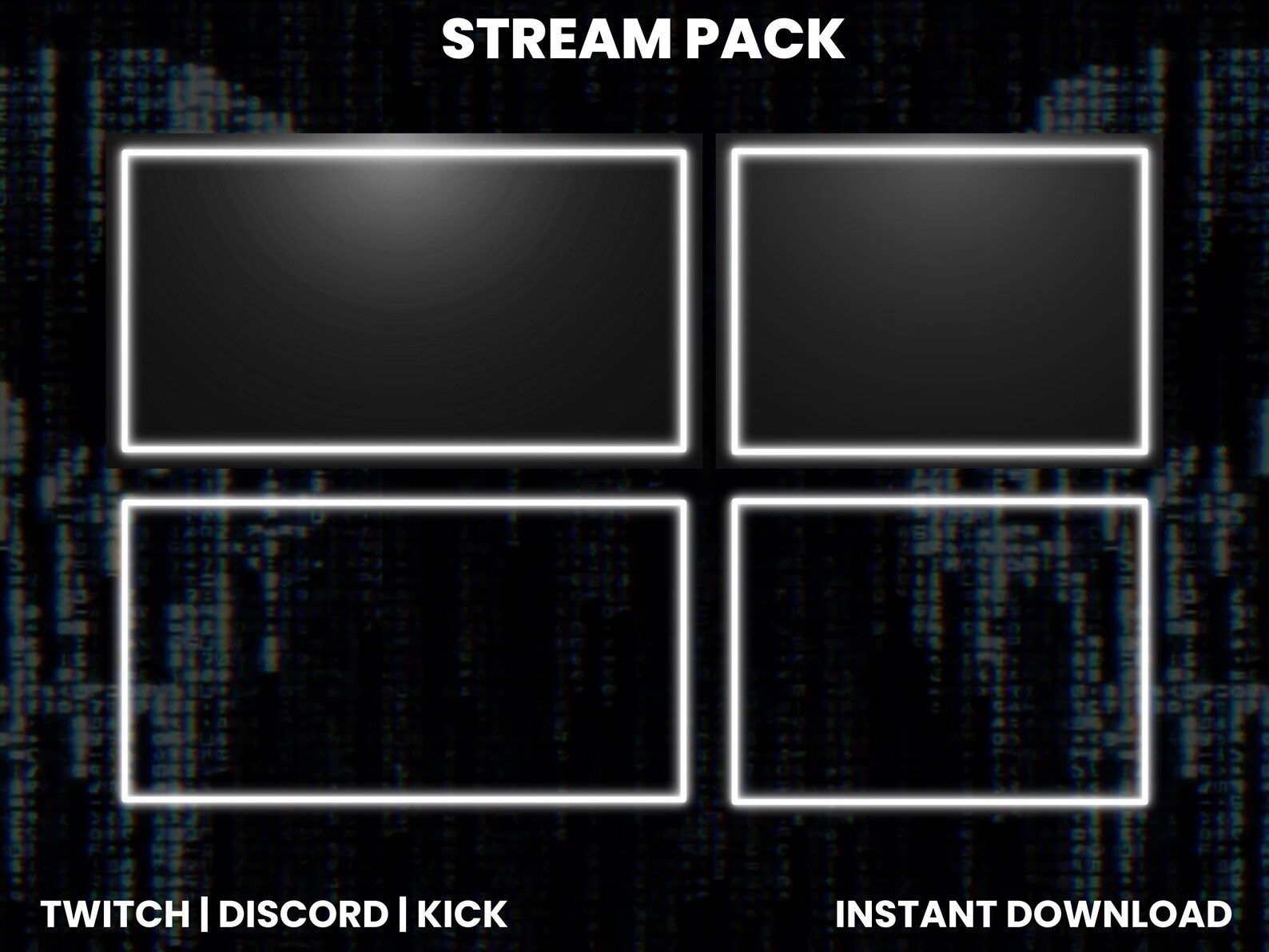 Glitch Skull Stream Pack | Animated Twitch Overlay - Etsy