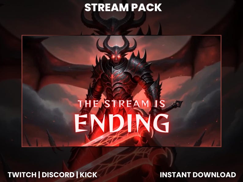 Red-eyed Demonic Creature Stream Pack | Red Monster Overlay (digital ...
