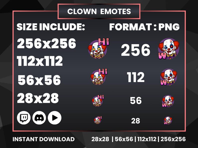 Funny Clown Emotes Pack | Twitch, Discord, Kick, Tiktok (digital ...