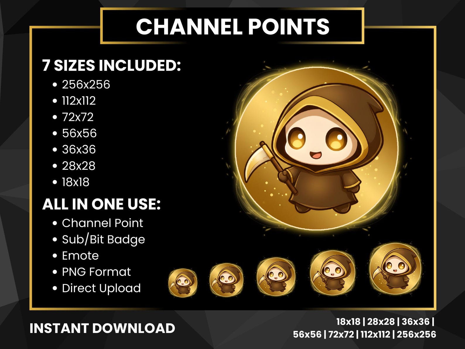 Kid Reaper Twitch Emote | Spooky Stream Sub Badge (digital Download) - Etsy