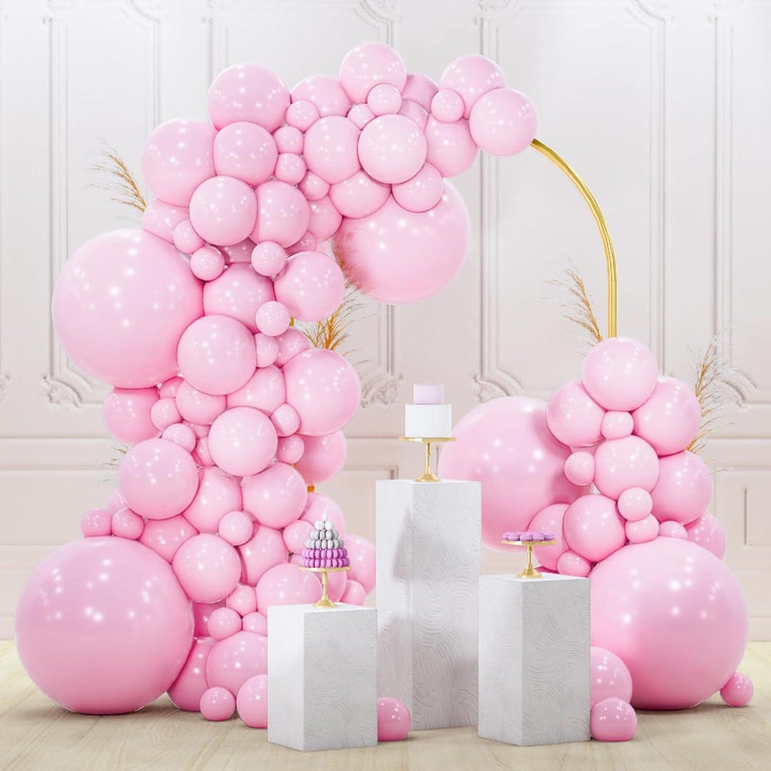 140pcs Light Pink Balloon Arch Kit – 18/12/10/5in Pastel Balloons ...
