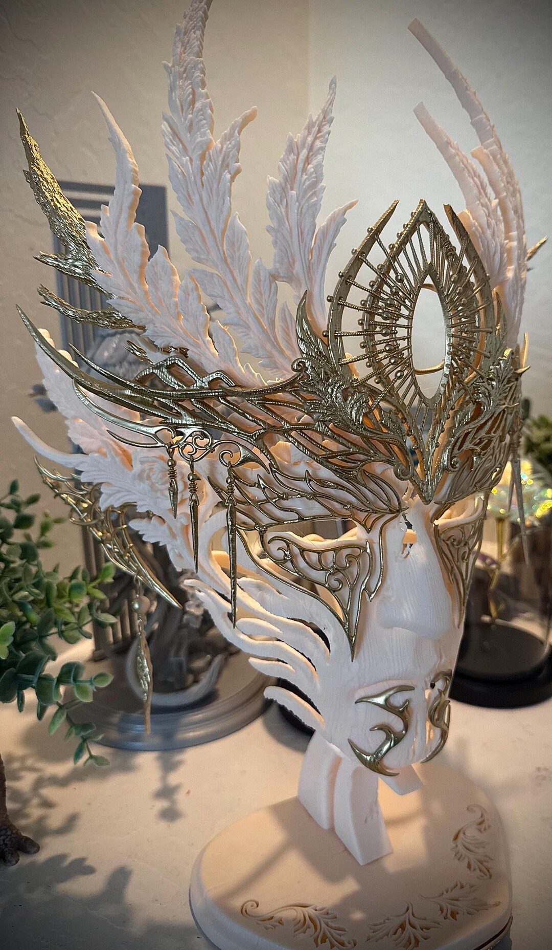 Elven King Mask – Fantasy Resin Wall Art – Elf Royal Helmet Display ...