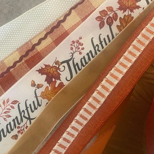 Thankful Ribbon Bundle | Thanksgiving Ribbon Set | Wreath Ribbon ...