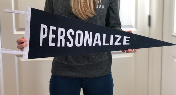 Custom Pennant. Personalized Felt Pennant. Vintage Look. | Etsy