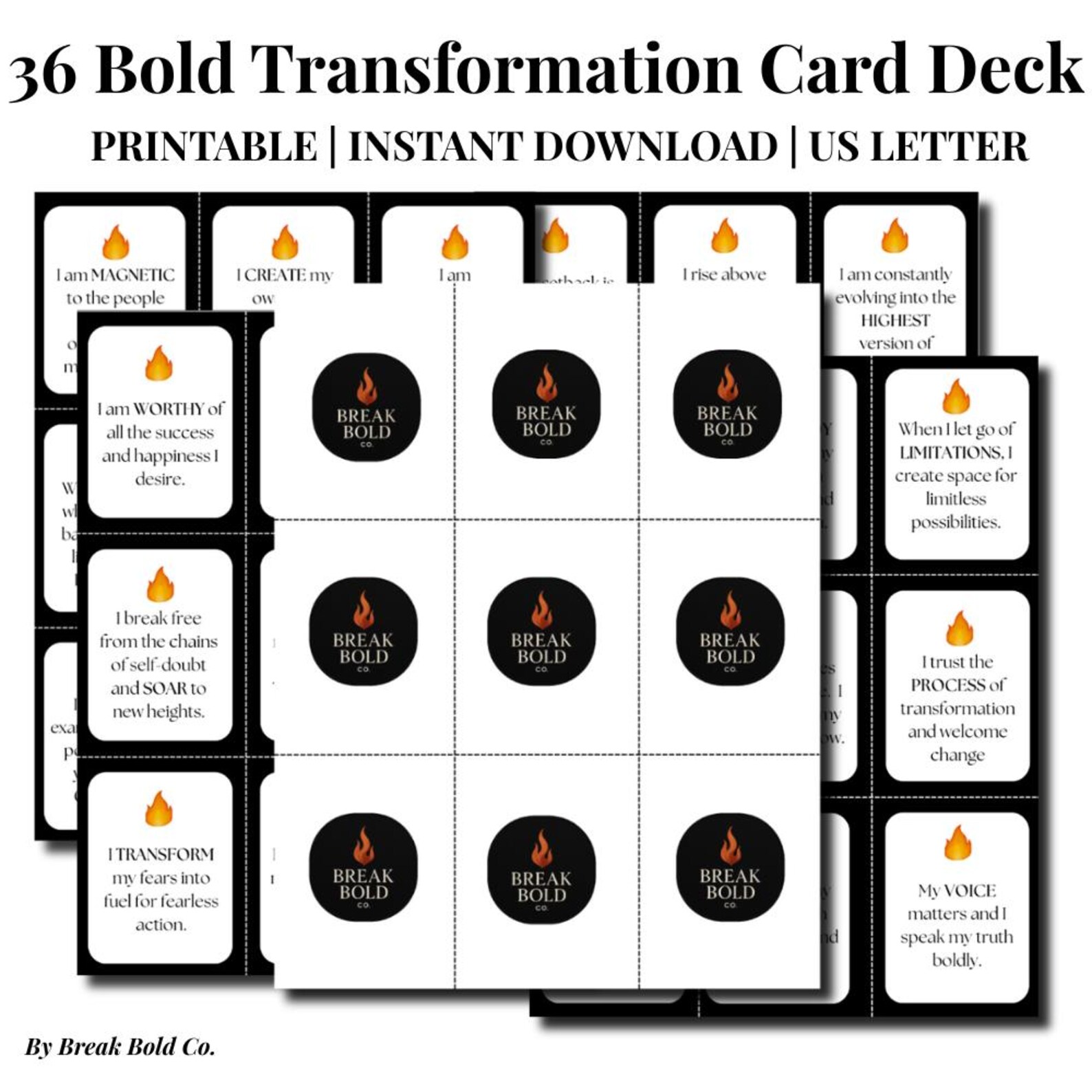 Transformation Affirmation Cards: Empowerment Deck (digital Download ...
