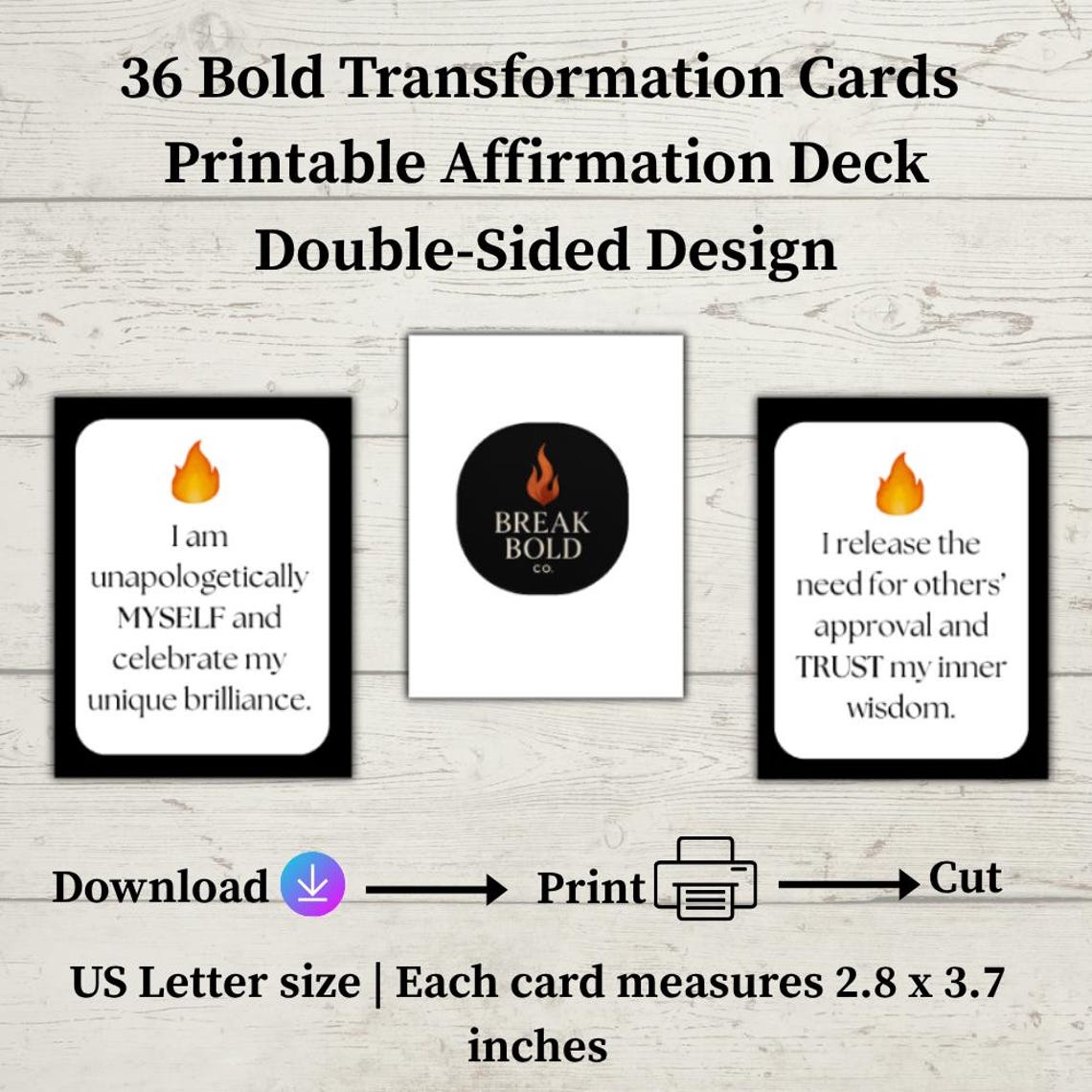 Transformation Affirmation Cards: Empowerment Deck (digital Download ...