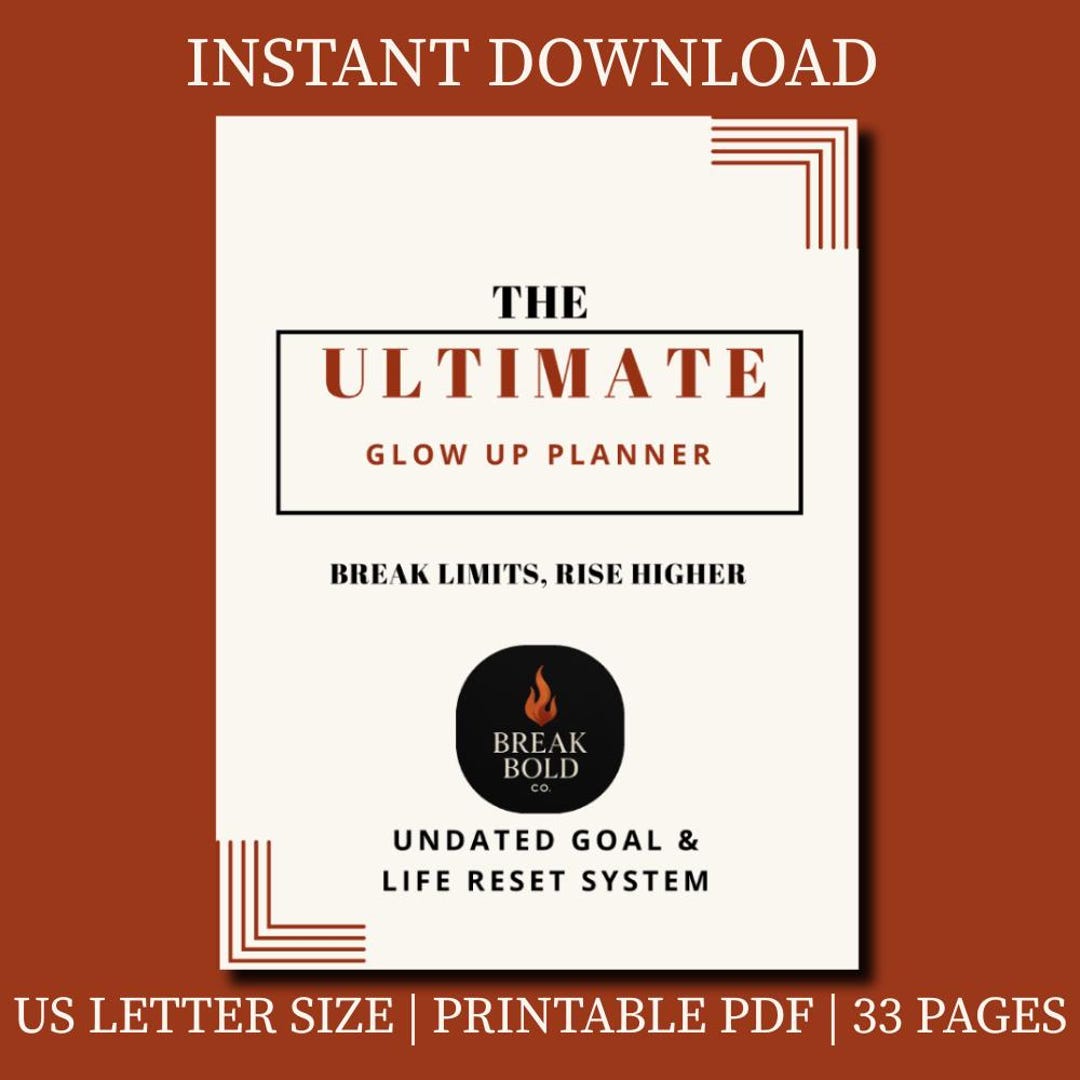Ultimate Glow up Planner, Goal Setting Printable PDF, Digital Planner ...