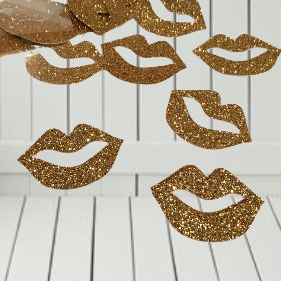 Confetti, 100 Ct Glitter Lips Shaped Confetti Party Decor Table ...