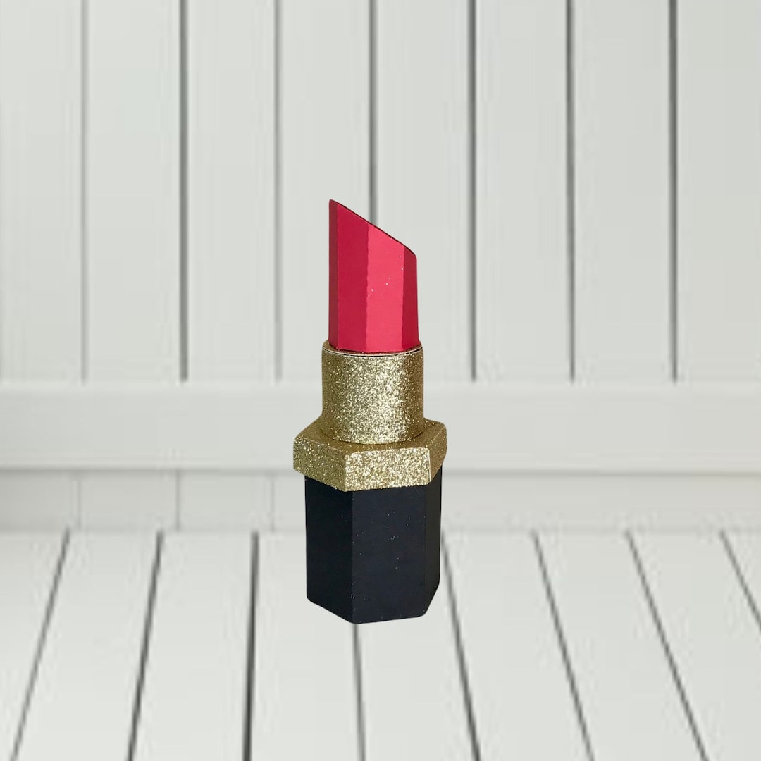 Gift Box, MEDIUM Paper Lipstick Shaped 3D Gift Box Favor Box Decoration ...