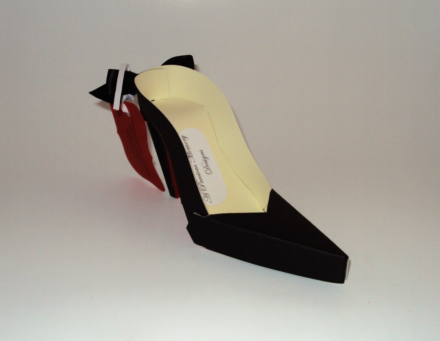 Paper High Heel Keepsake: Black & Red Art Sculpture - Etsy