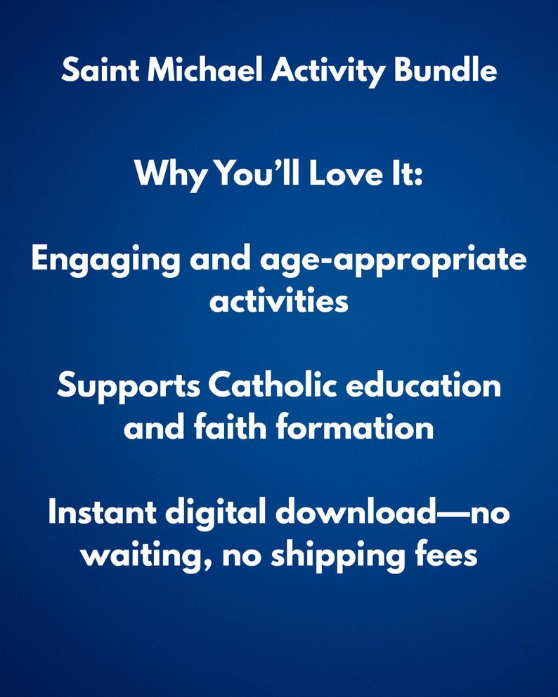 Saint Michael Catholic Kids Printable Bundle: Prayer, Coloring ...