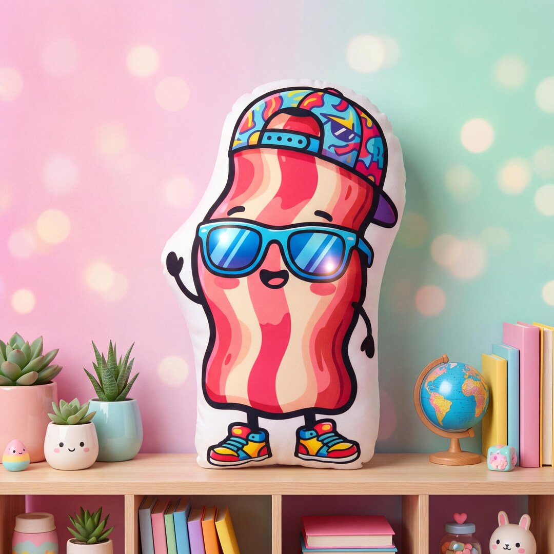 Funny Bacon Gift Cute Food Plush, Gen Alpha Trend Kids Food Pillow ...