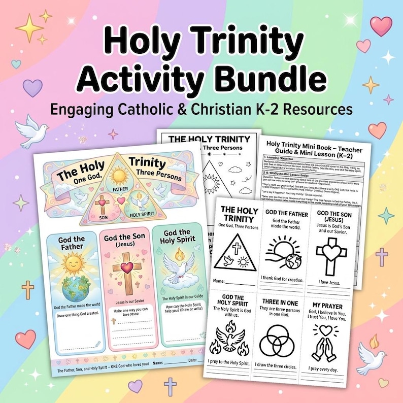Blessed Holy Trinity Printables for Catholic Homeschool K-3: Mini Book ...
