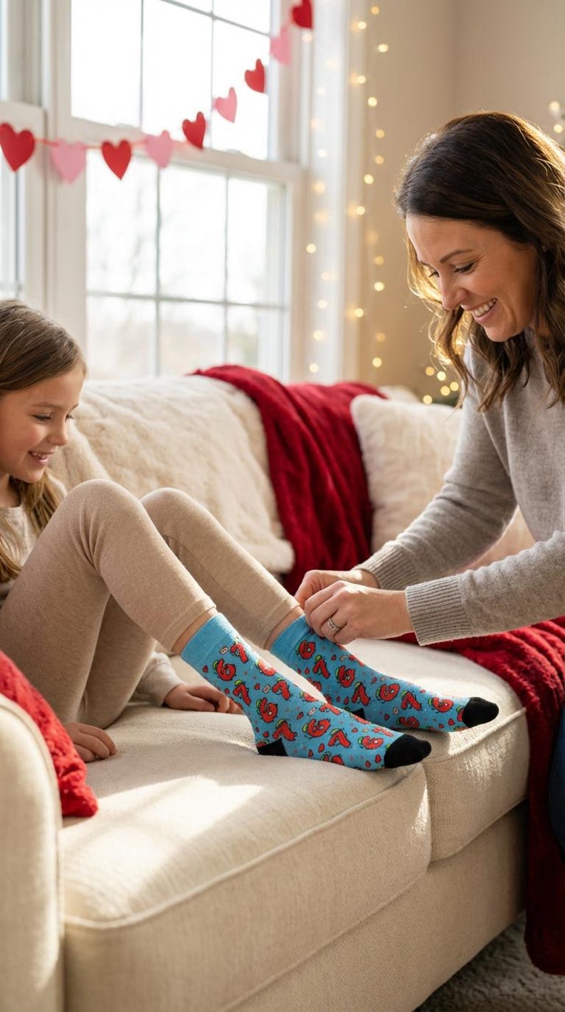 Kids Valentine Socks 67 Gen Z Meme Gift Funny 6 7 Socks for Kids, Cute ...