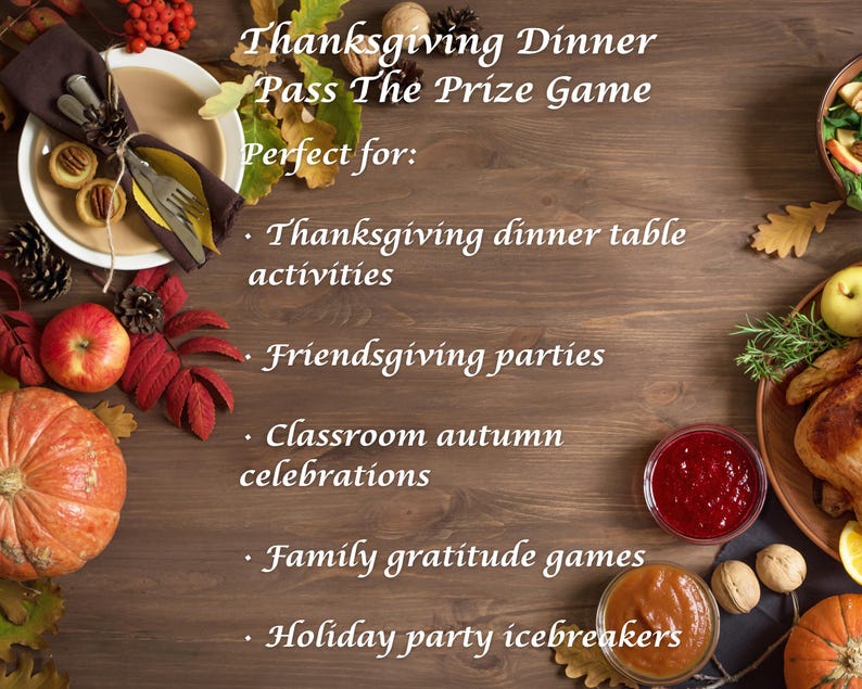 Thanksgiving Fun Friendsgiving Game Pass the Prize Gratitude Activity ...