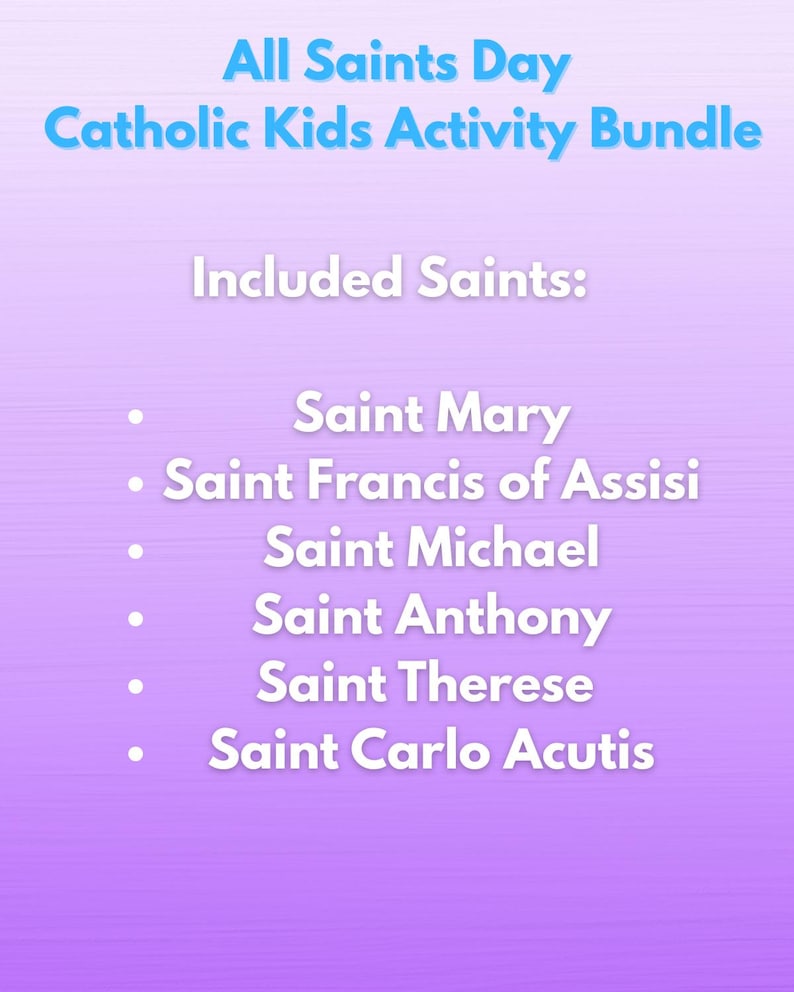 Saints for Kids Catholic Printable Activity Bundle Saints Coloring ...