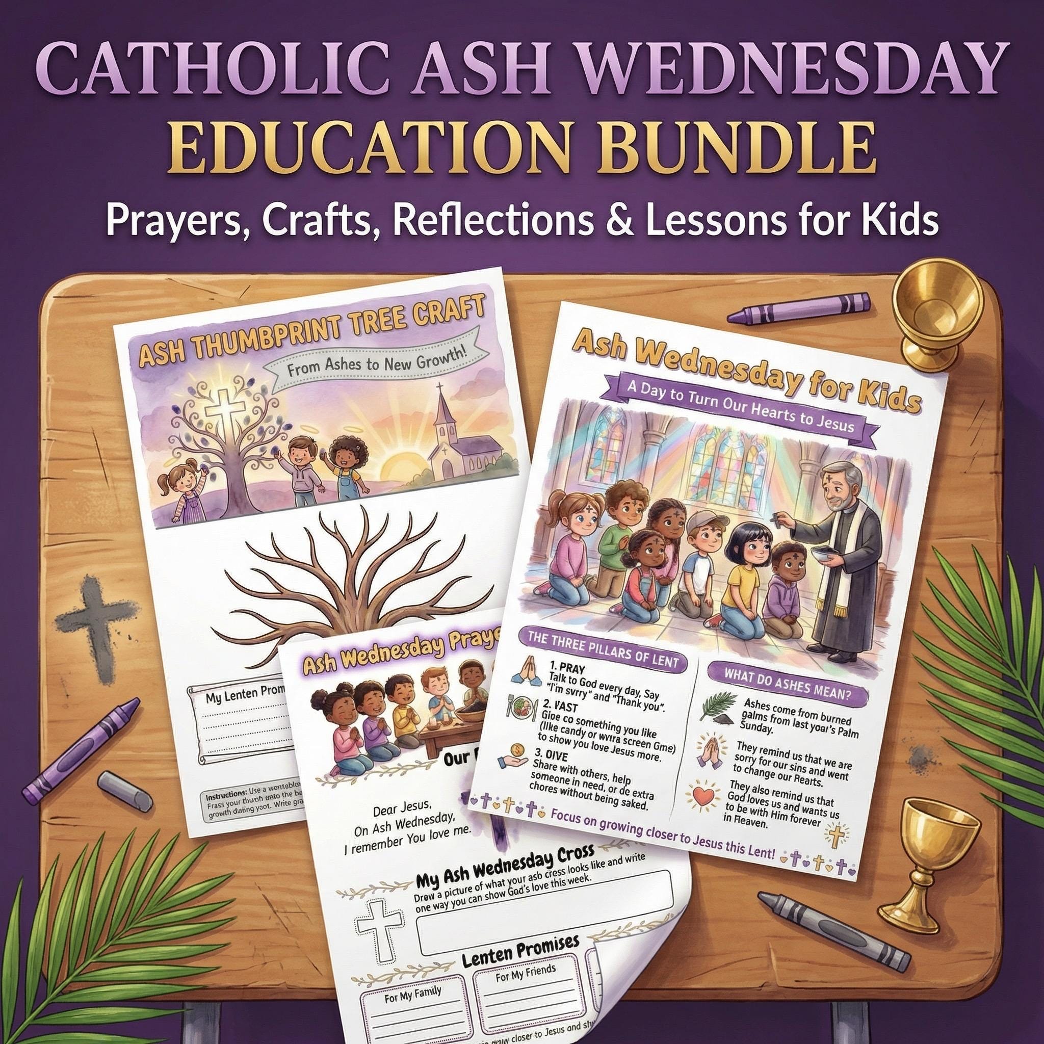 Ash Wednesday Catholic Homeschool Religion Lent Kids Activity Faith ...