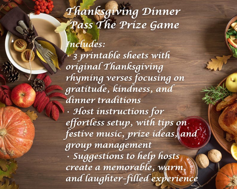 Thanksgiving Fun Friendsgiving Game Pass the Prize Gratitude Activity ...