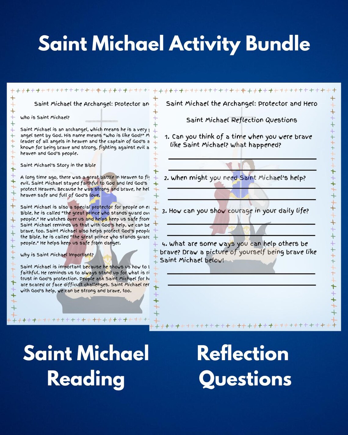 Saint Michael Catholic Kids Printable Bundle: Prayer, Coloring ...