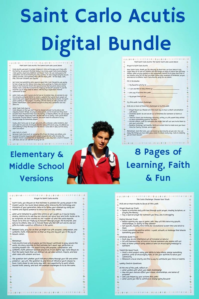 Saint Carlo Acutis Lesson Bundle: Catholic Homeschool & Youth Ministry ...