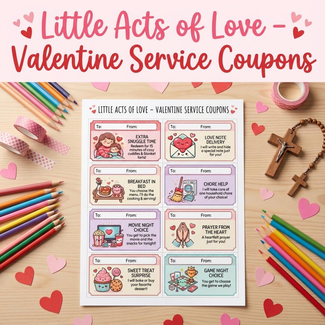 Acts of Service Printable Valentine Coupons, Christian Acts of Kindness ...
