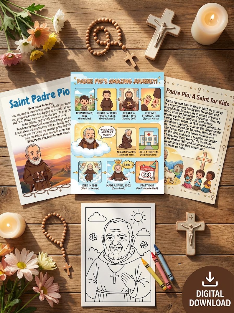 Saint Padre Pio Kids Prayer Guide Religious Education Catholic Kids ...