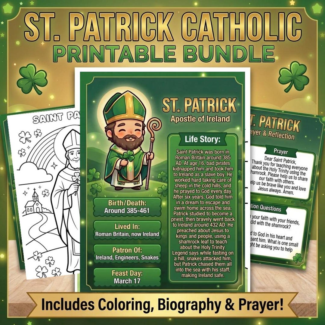 Saint Patrick Story Catholic Homeschool Religion Education Bulletin ...
