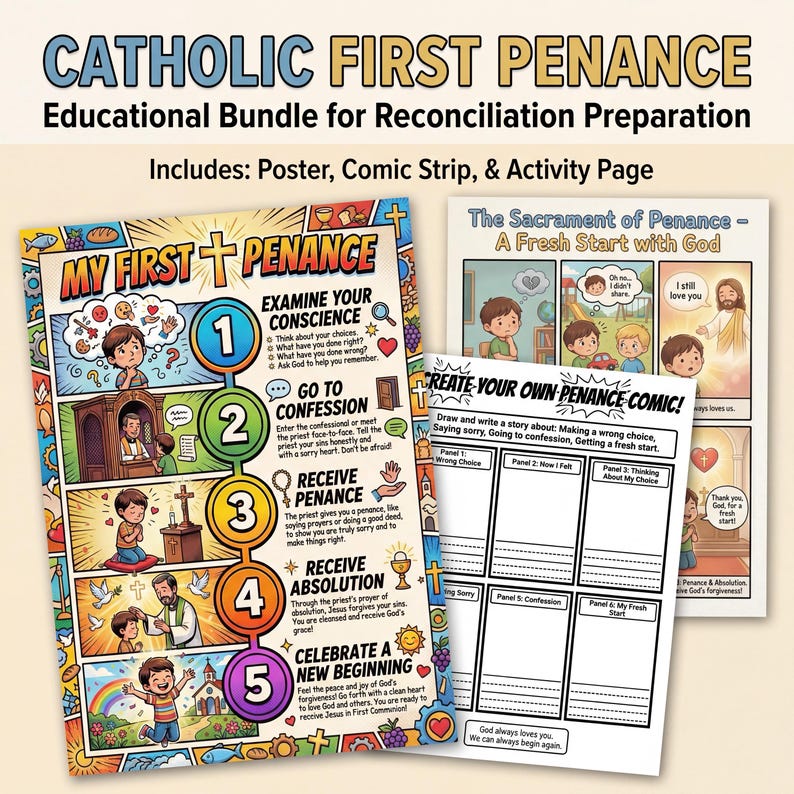 First Reconciliation Catholic Comic Religious Education Confession ...