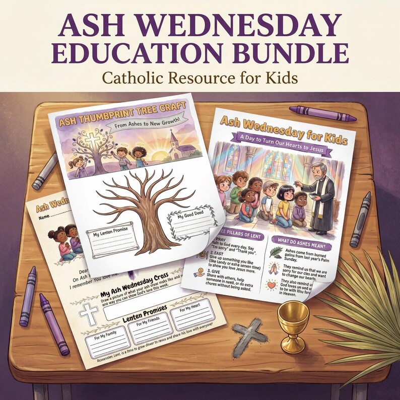 Ash Wednesday Catholic Homeschool Religion Lent Kids Activity Faith ...