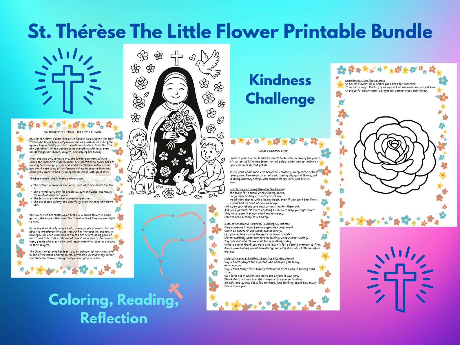 St. Therese Activity Pack: Catholic Kids Homeschool Printable (PDF ...