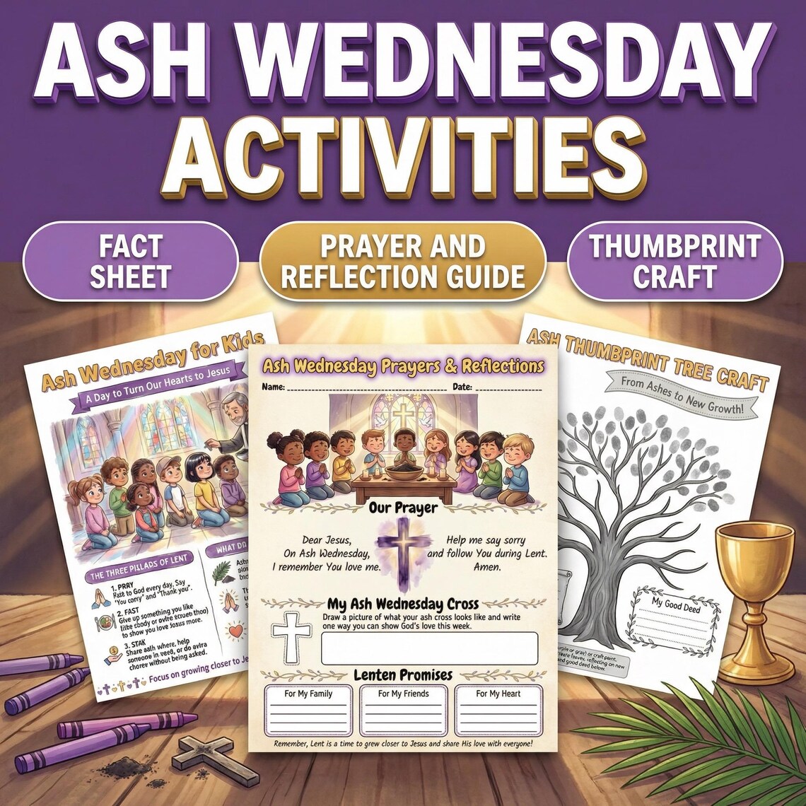 Ash Wednesday Catholic Homeschool Religion Lent Kids Activity Faith ...