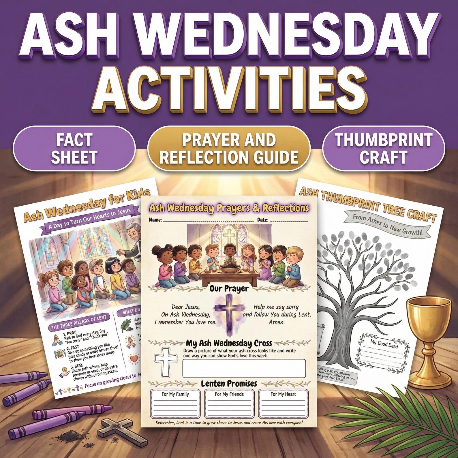 Ash Wednesday Catholic Homeschool Religion Lent Kids Activity Faith ...