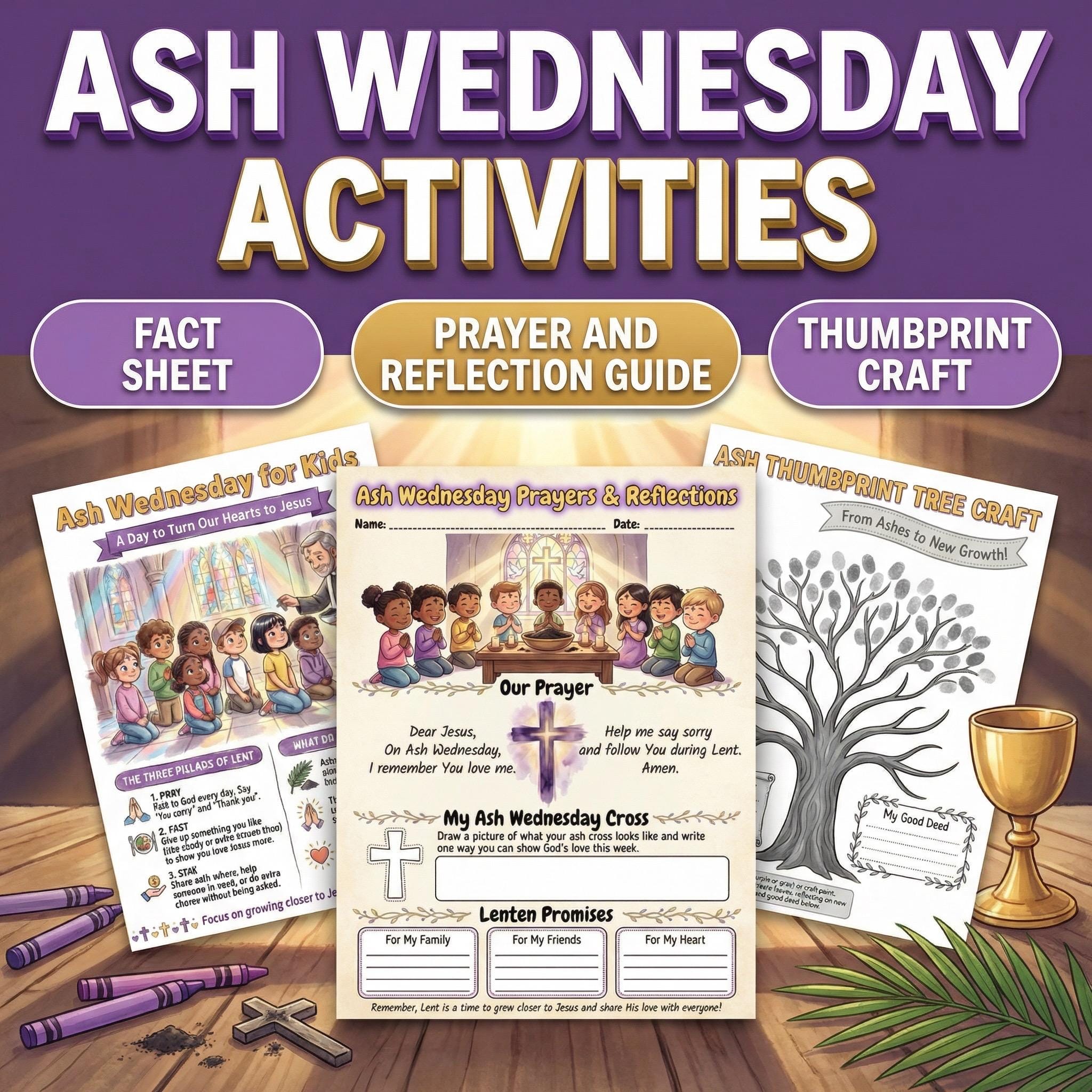 Ash Wednesday Catholic Homeschool Religion Lent Kids Activity Faith ...