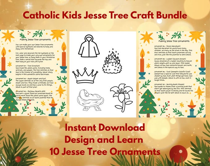 Printable Jesse Tree Ornaments: Advent Activity (PDF Download) - Etsy ...