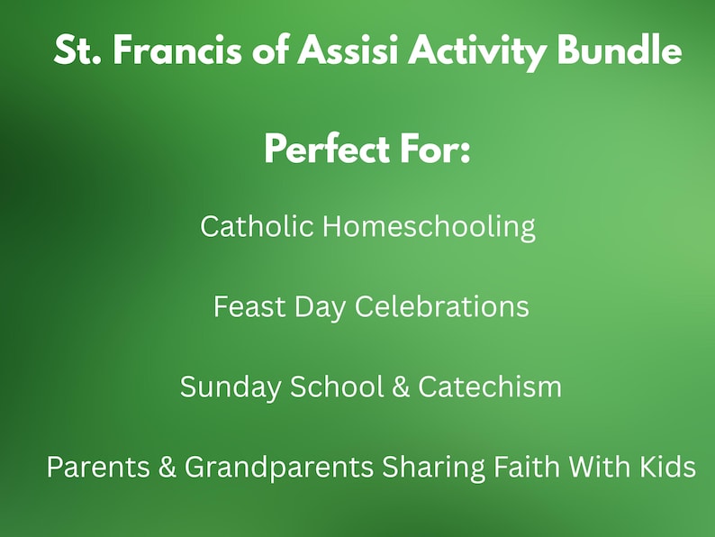 Saint Francis of Assisi Catholic Kids Activity Bundle: Coloring Page ...