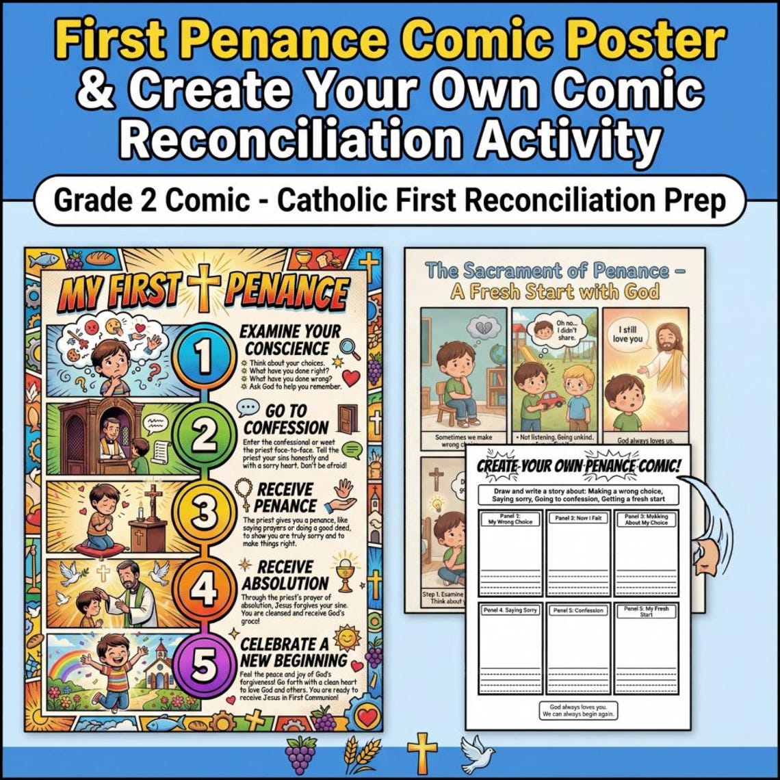 First Reconciliation Catholic Comic Religious Education Confession ...