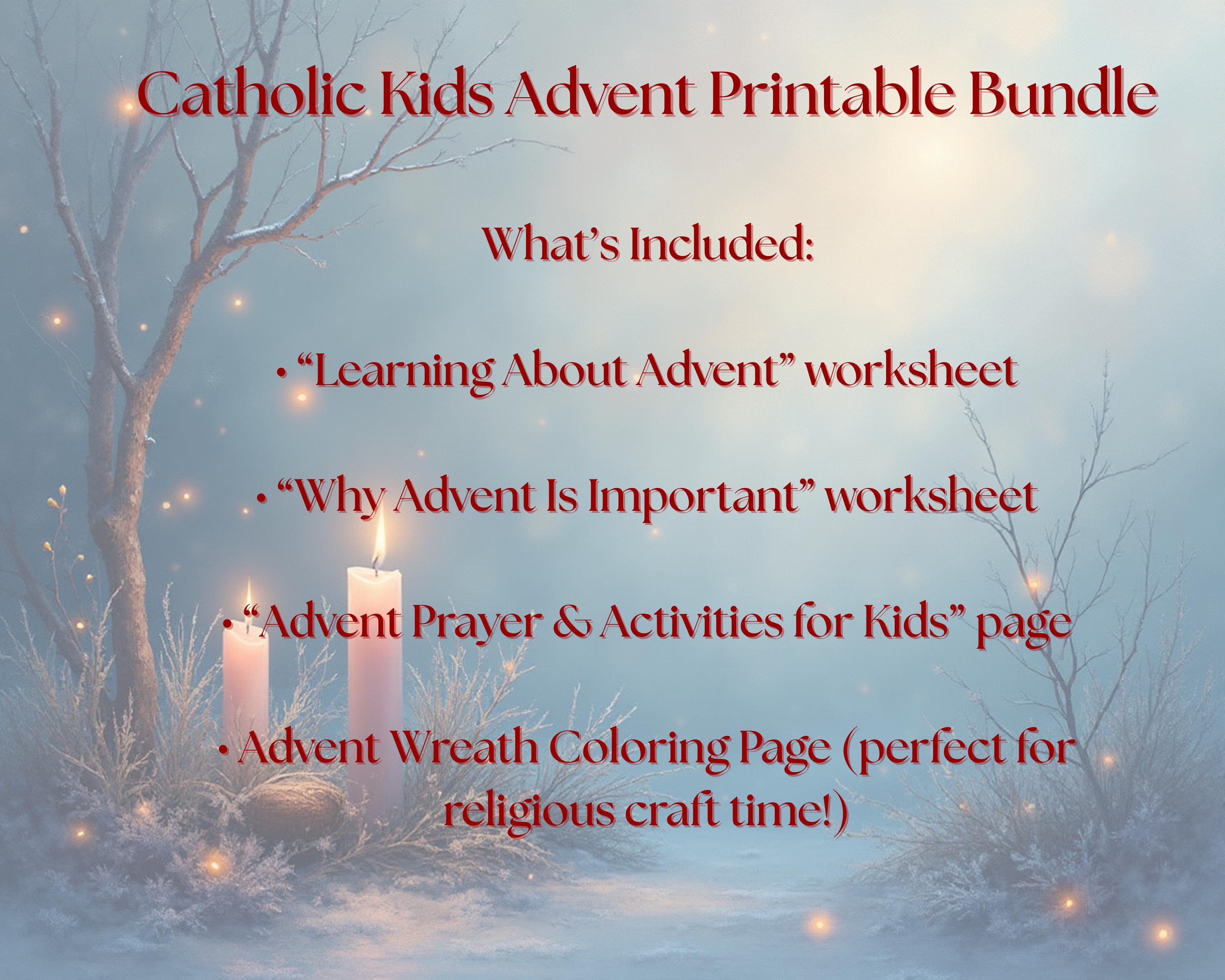 Catholic Kids Advent Activities Printable Bundle | Advent Learning ...