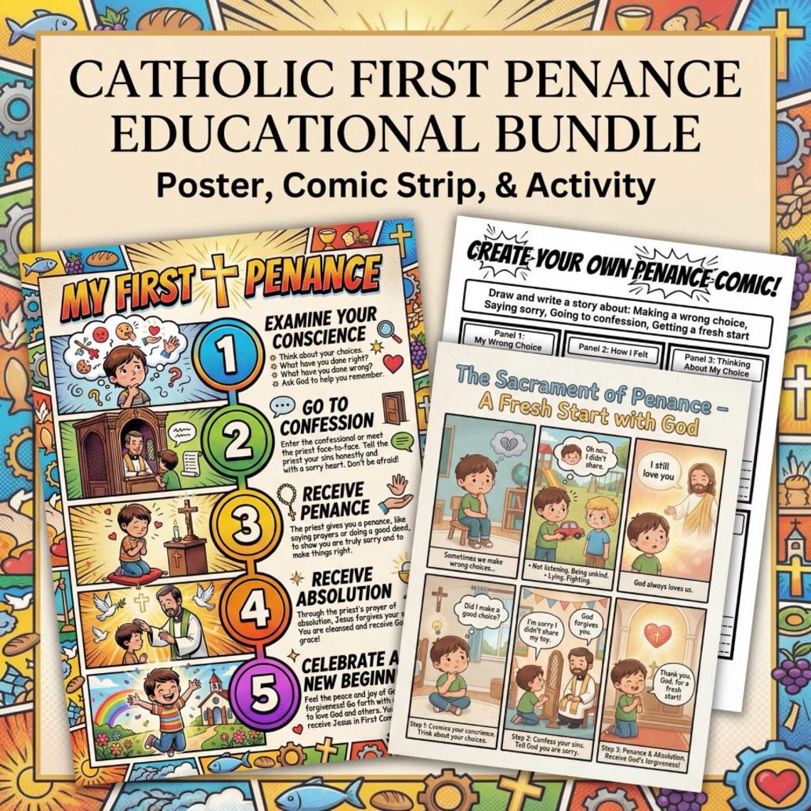 First Reconciliation Catholic Comic Religious Education Confession ...